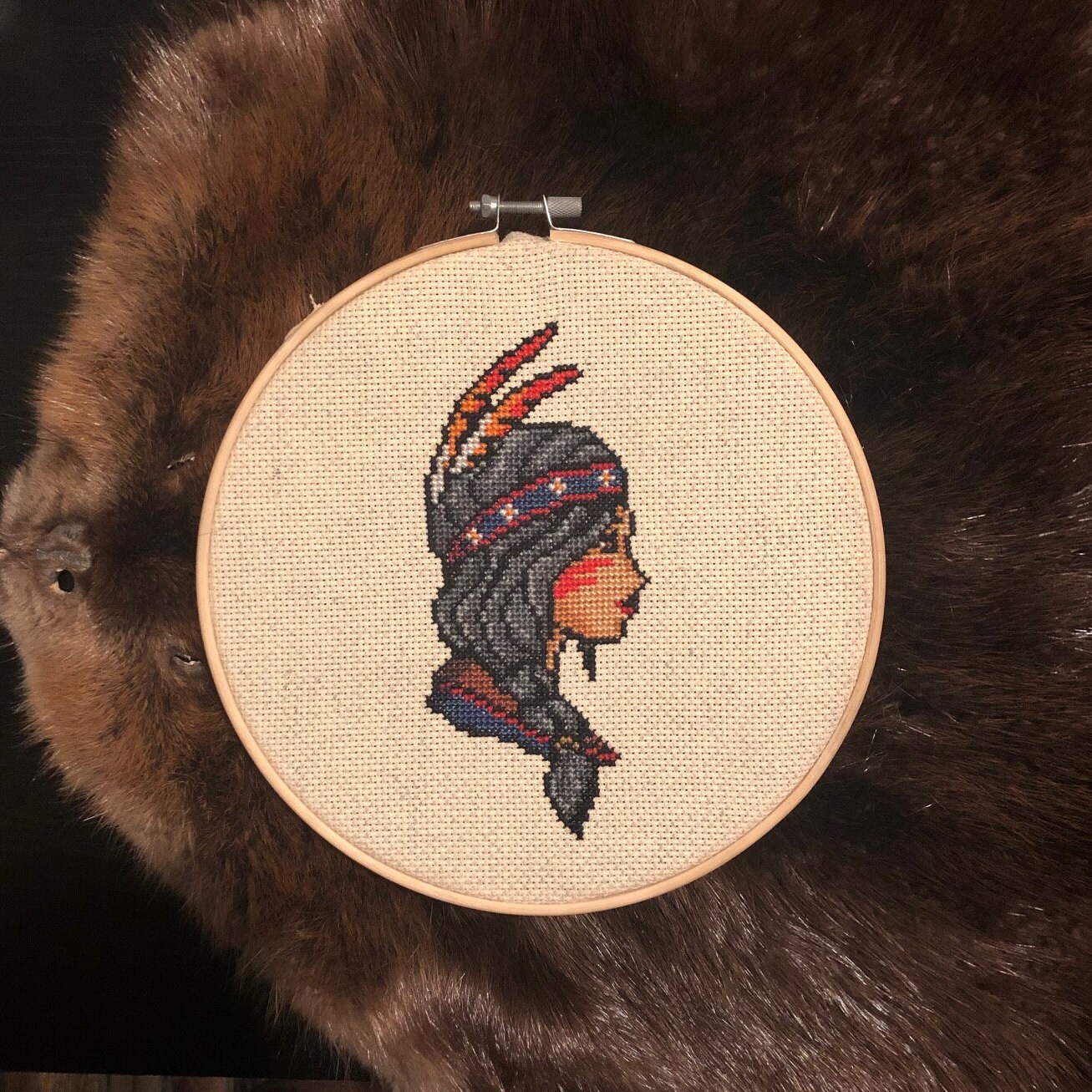 Native American Woman Cross Stitch PATTERN DOWNLOAD - Etsy