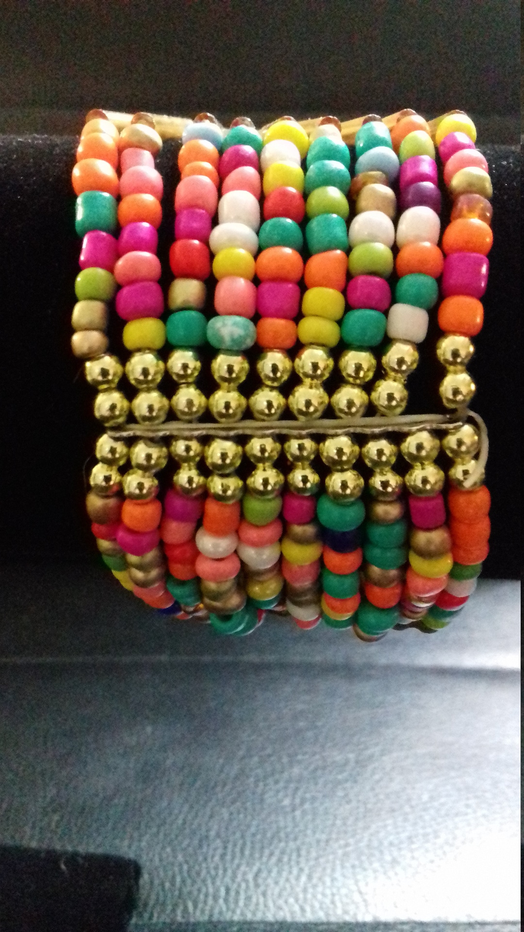 Cuff Bracelet Made up of 9 Rows of Multi-colored Beads. - Etsy UK