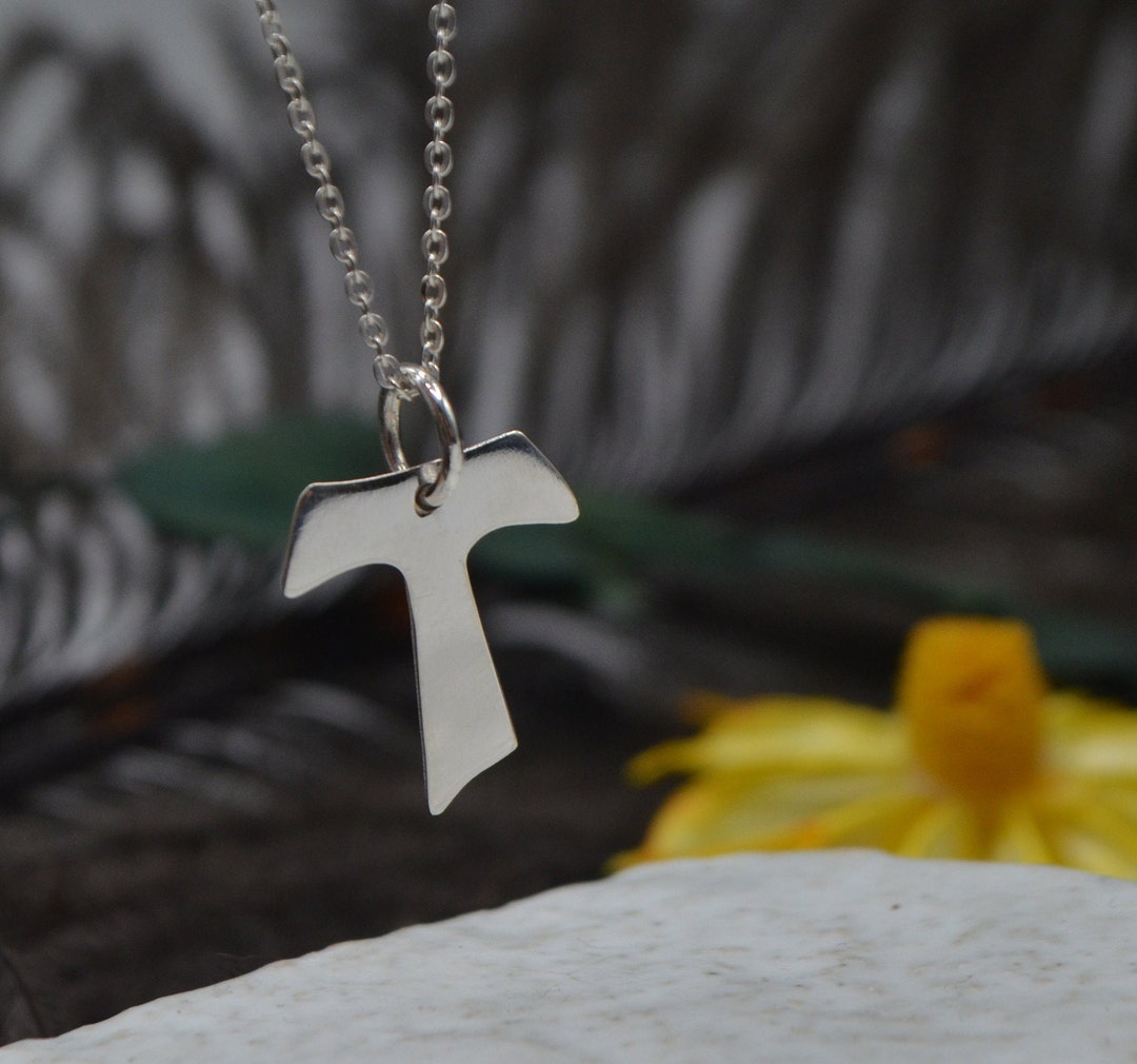 Small Tau Pendant, 925 Silver Pendant, Franciscan Cross, Silver Tau, Saint Francis, Tau Cross ...