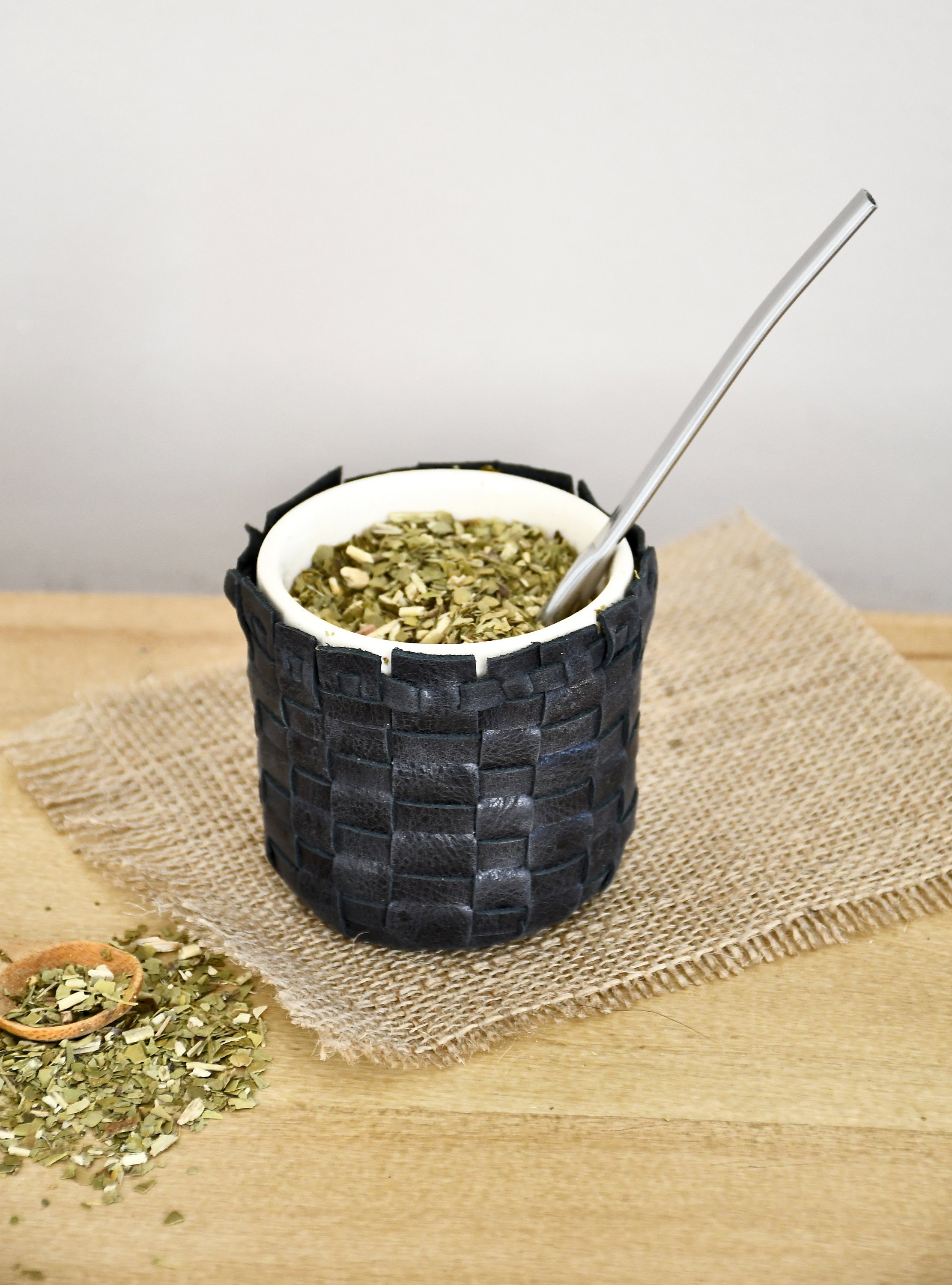 Ceramic Mate Leather Mate Cup Ceramic Mate With Artesanal - Etsy