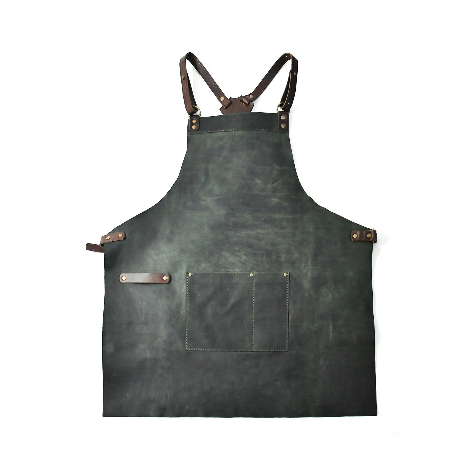Personalized Leather Apron With Leather Straps for BBQ, Kitchen, Cafe ...
