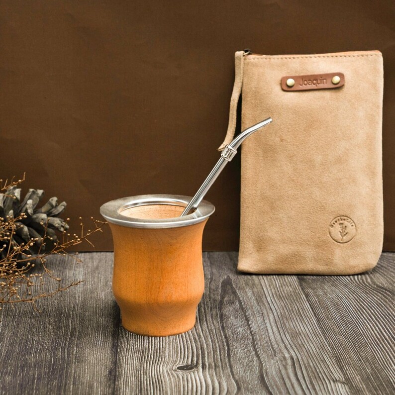 Wooden Mate Cup + Yerba Mate Container, Yerba Mate Gourd, Mate ...