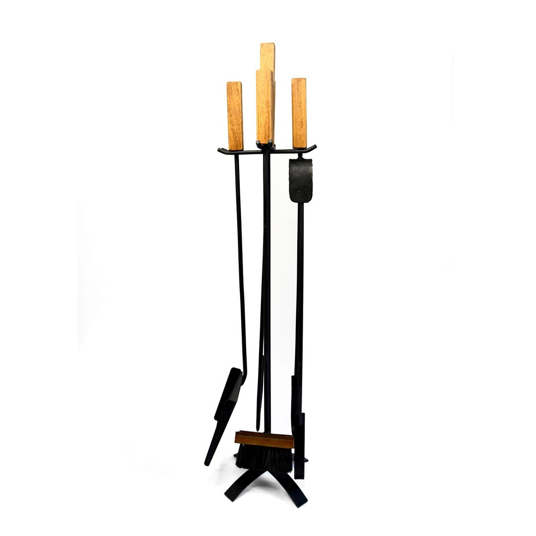 Fireplace BBQ Tools Set Fire Poker Tongs Brush Shovel and Stand ...