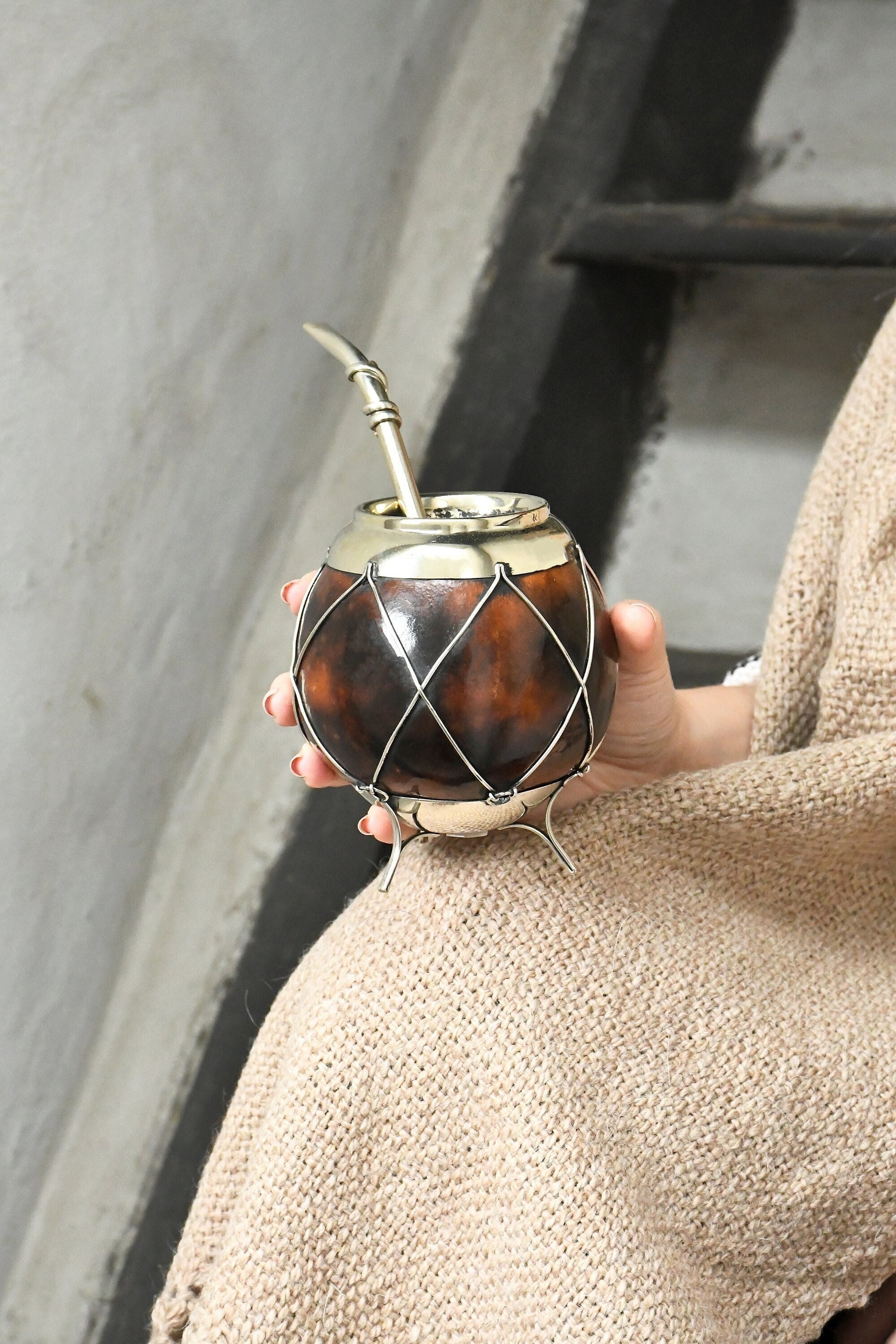 Mate Gourd With Nickel Silver Yerba Mate Mug Argentinian | Etsy