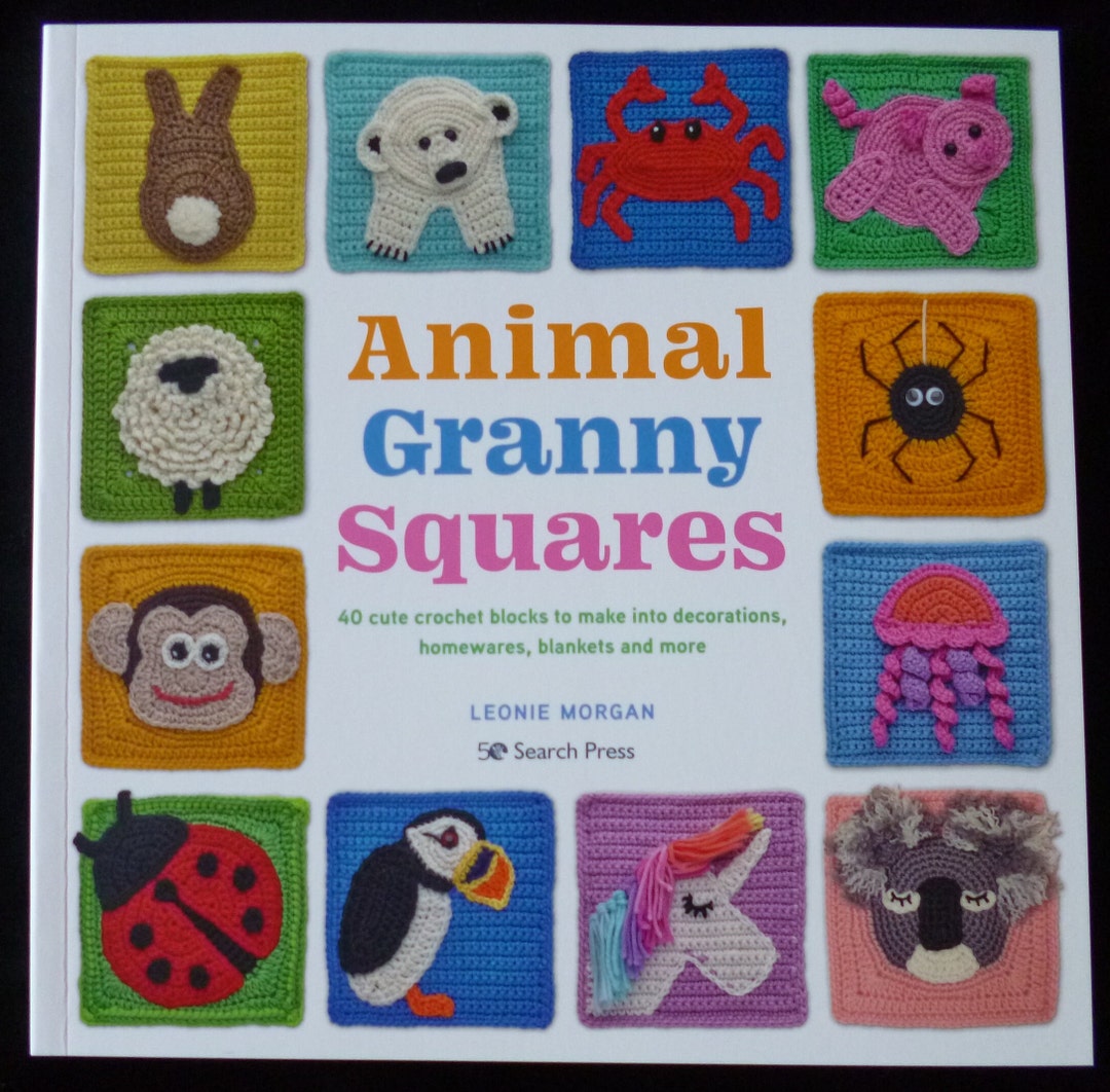Animal Granny Squares - Crochet Pattern Book of 40 Cute Crochet Blocks ...