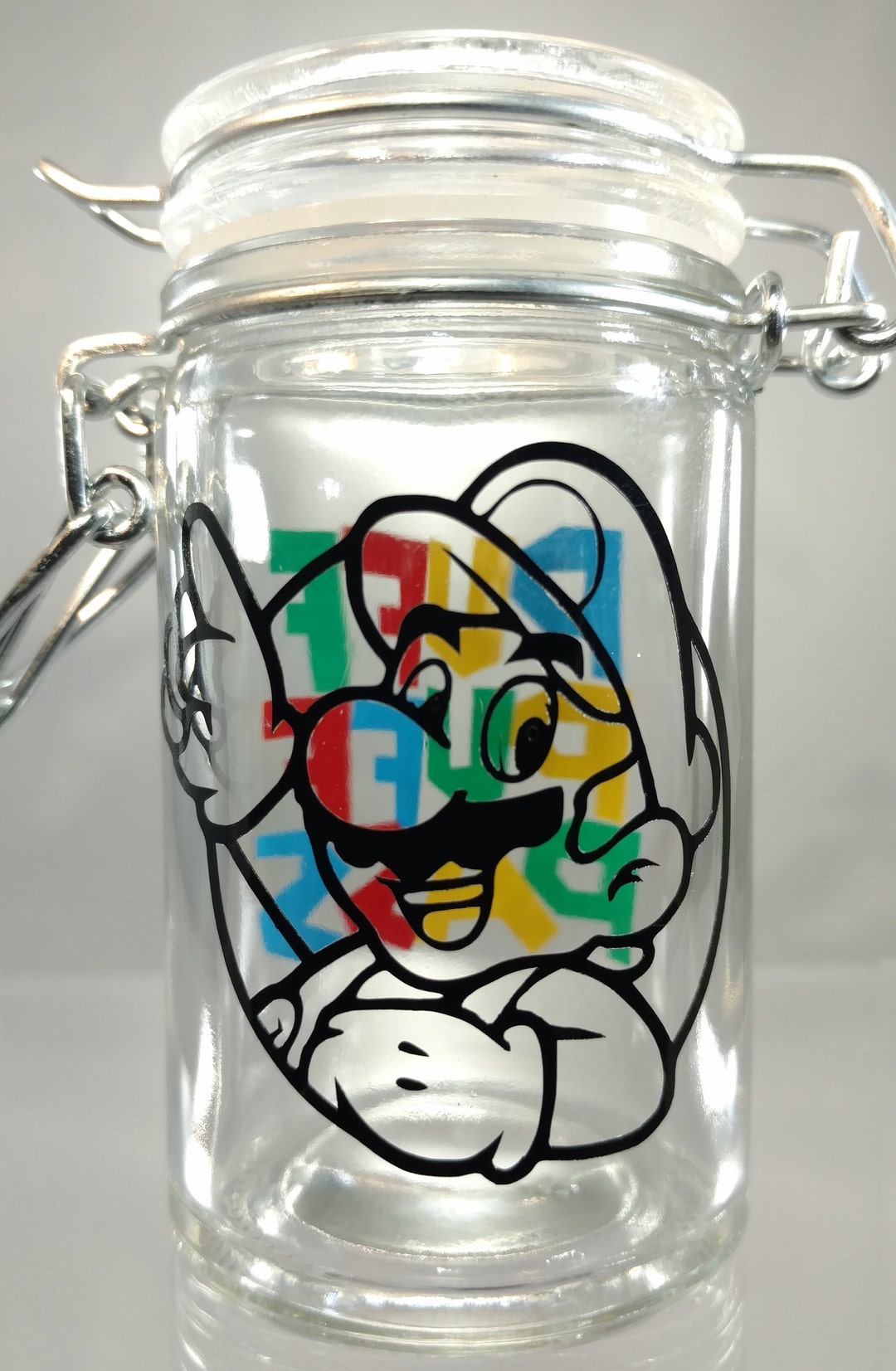 Stache / Stash Jar "mario Puff, Puff, Pass" (3 Sizes Available) - Etsy