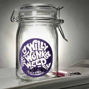 Stache / Stash Jar "willy Wonka" **NEW** Available in 3 Sizes! - Etsy