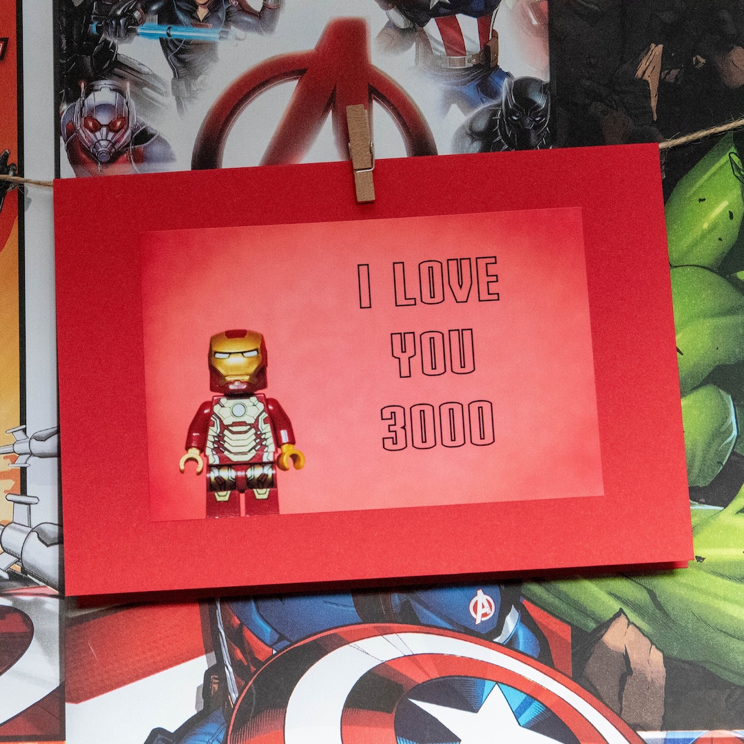 Iron Man, Lego Iron Man, Iron Man Card, Lego Card, Love You 3000, 3000 ...
