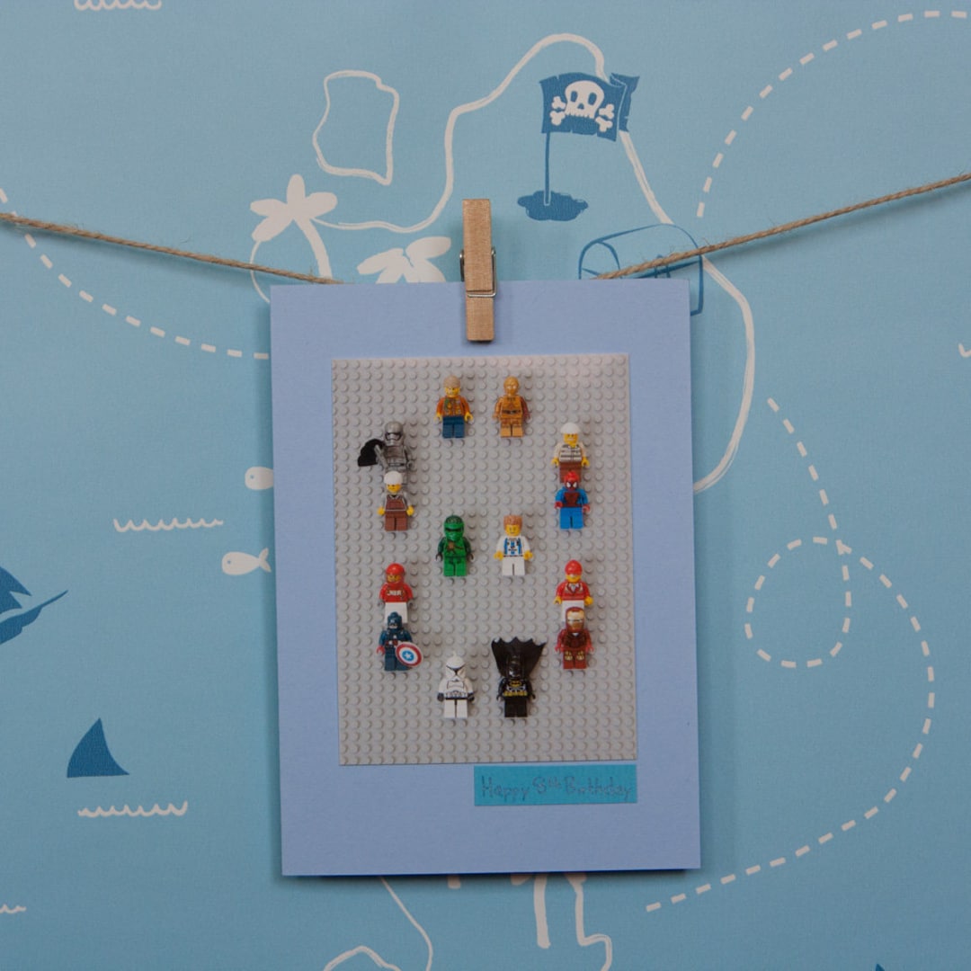 9, 8, 7, 6, 5, 4, 10, 11, 12, Lego, Numbers, Minifigures, Birthday Card ...