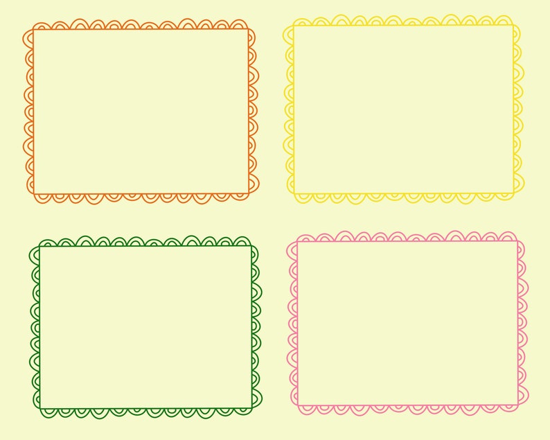 Hand Draw Doodle Borders-school Teacher Lesson Plan Ppt Card - Etsy