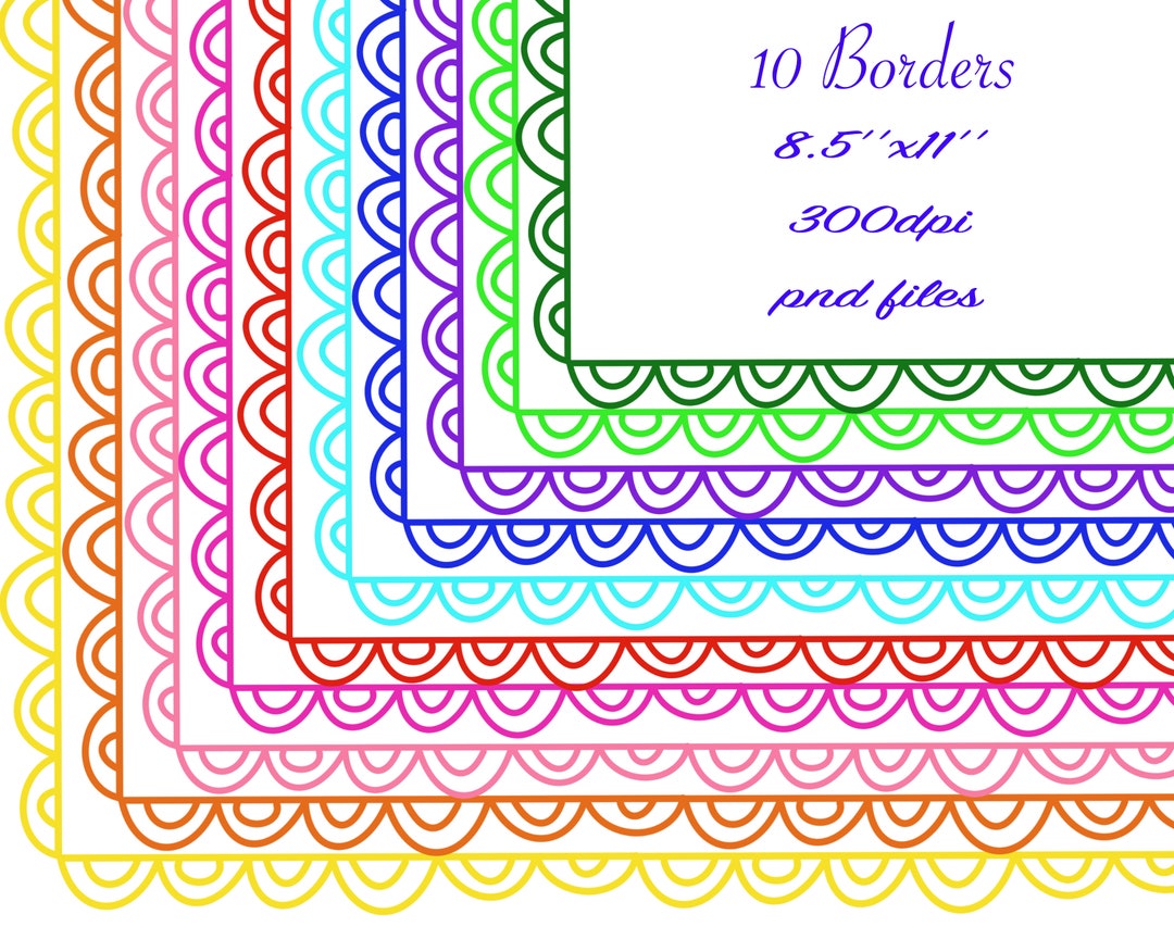 Hand Draw Doodle Borders-school Teacher Lesson Plan Ppt Card - Etsy