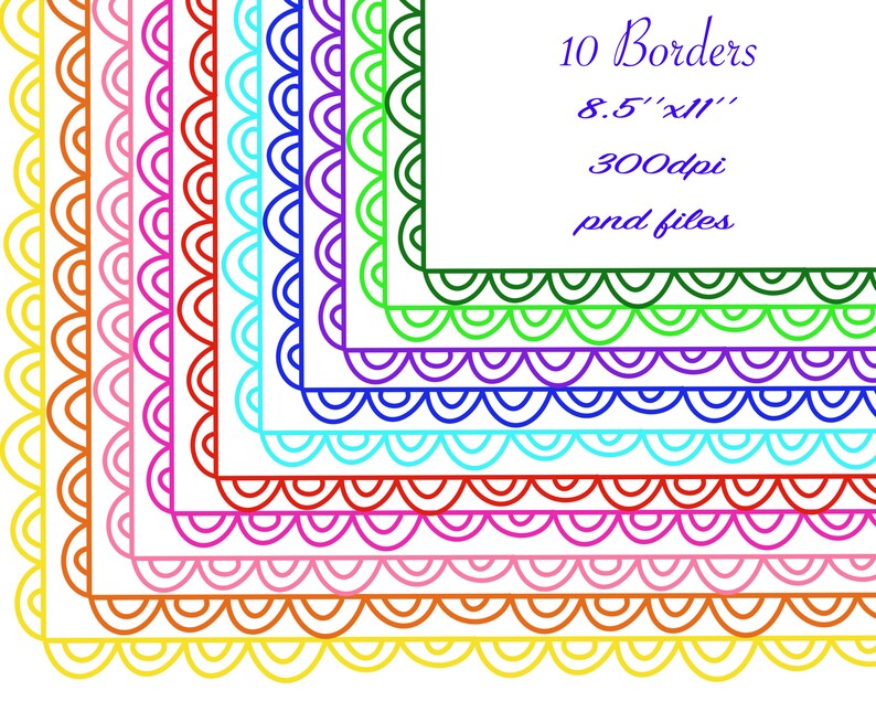 Hand Draw Doodle Borders-school Teacher Lesson Plan Ppt Card - Etsy