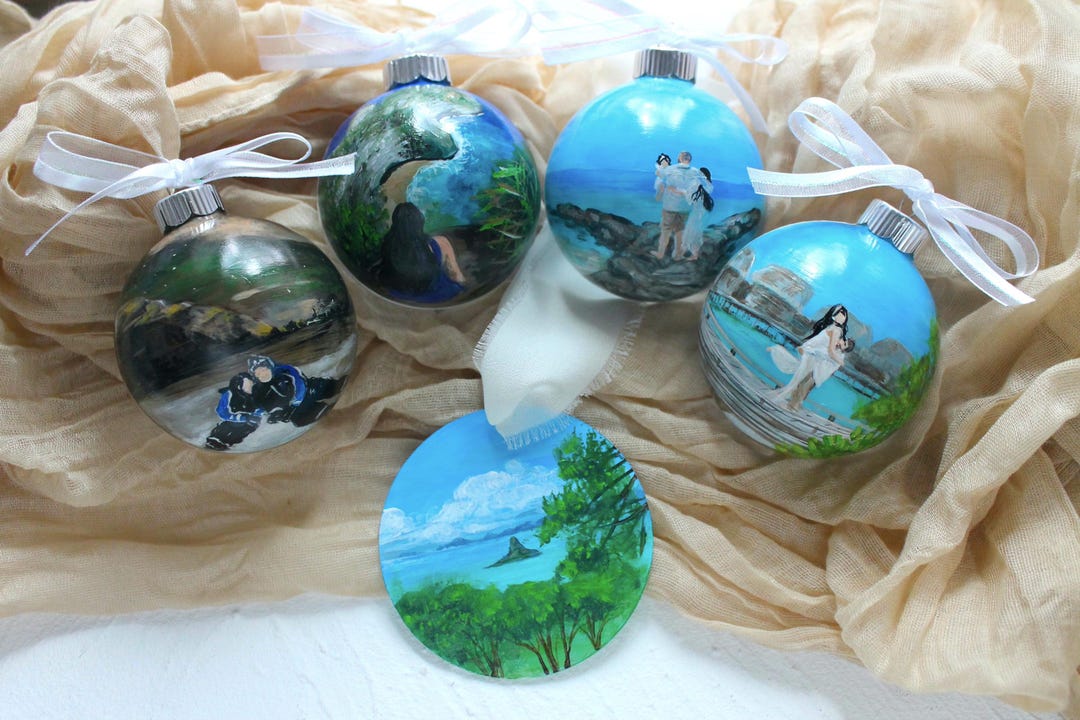 Custom Vacation Ornament|personalized Location Ornament |hand Painted ...