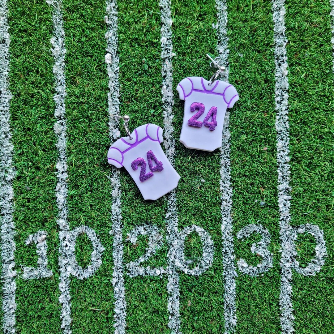Custom Football Jersey Earrings | Glitter Number, Polymer Clay - Etsy