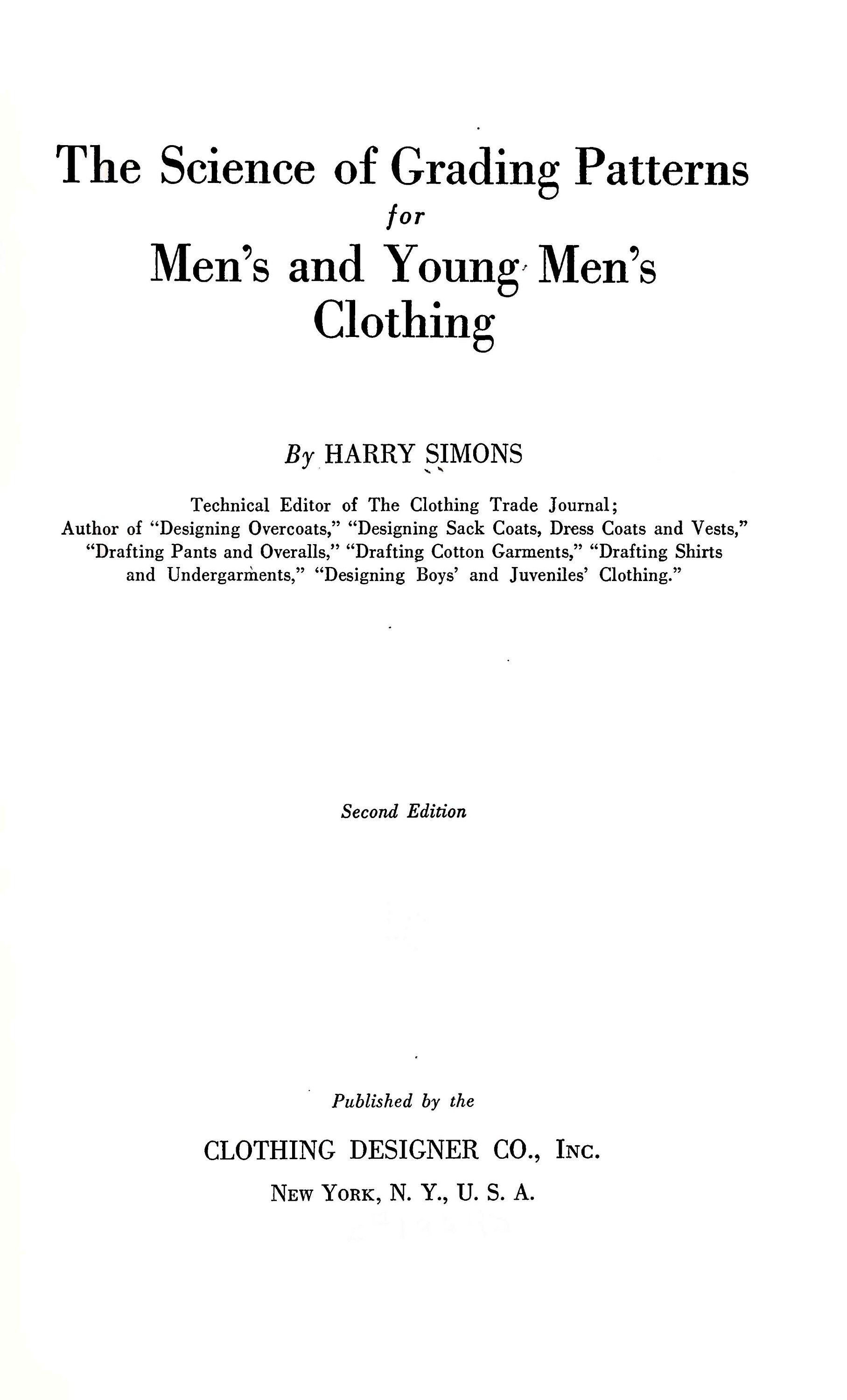 The Science of Grading Patterns for Men’s Boys and Children’s Clothing ...