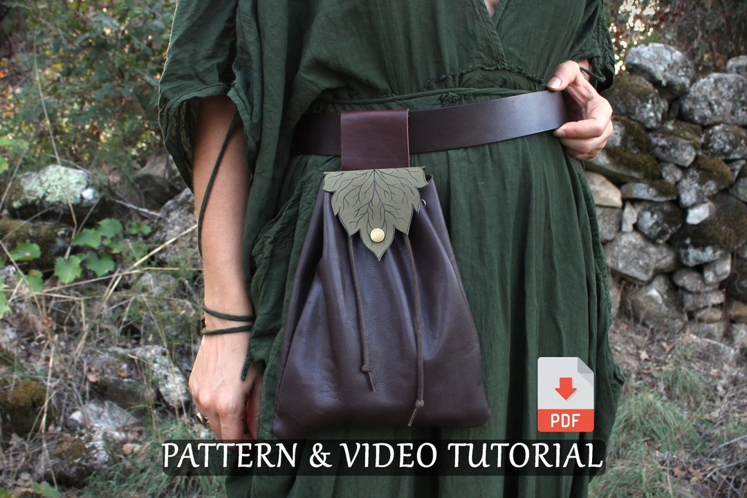 Leaf Forage Bag PDF Tutorial Leather Pattern Vegan Leather Bushcraft ...