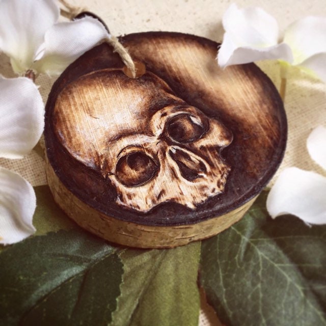 Human Skulls Collection Pyrography Ornament - Customizable | 3 Inch ...
