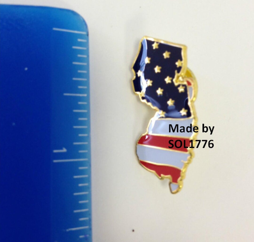 New Jersey State Lapel Pin NJ US Flag American USA Patriot Politics Old ...