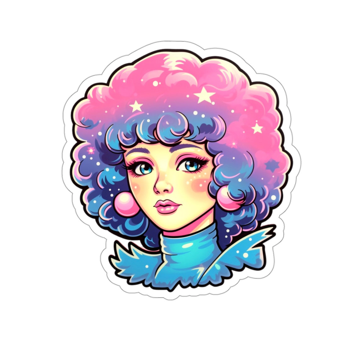 Retro Space Girl Sticker - Etsy