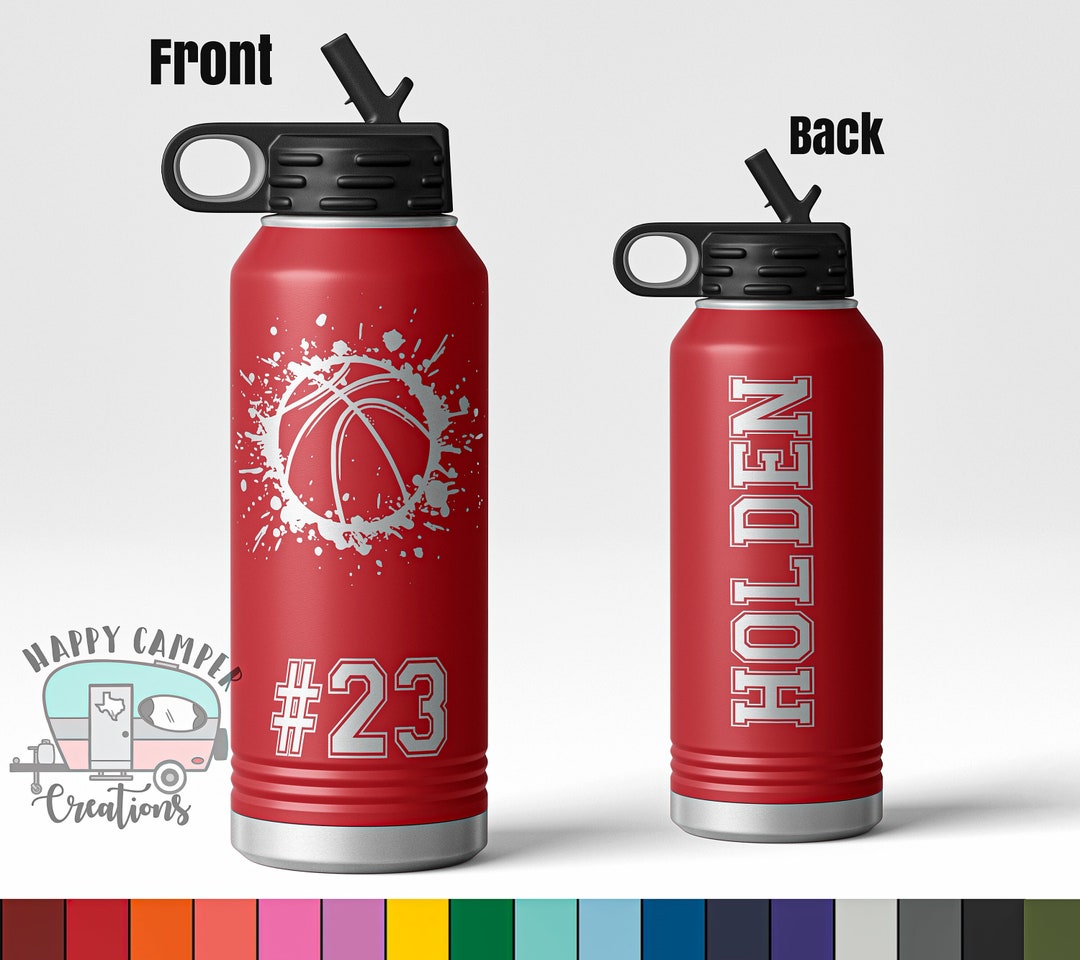 Basketball Player Sports Bottle - Custom Laser Engraved Polar Camel ...
