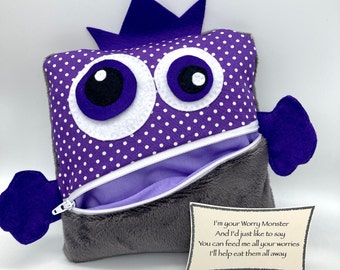 Worry Monster With Zipper - Etsy