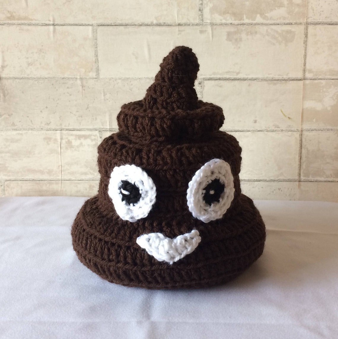 Crocheted Poop Emoji Toilet Paper Roll Cover - Adorable Handmade Animal ...