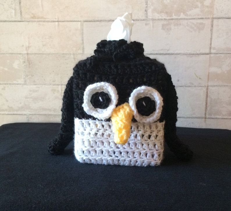 Crocheted Penguin Tissue Box Cover - Adorable Handmade Animal Gifts ...