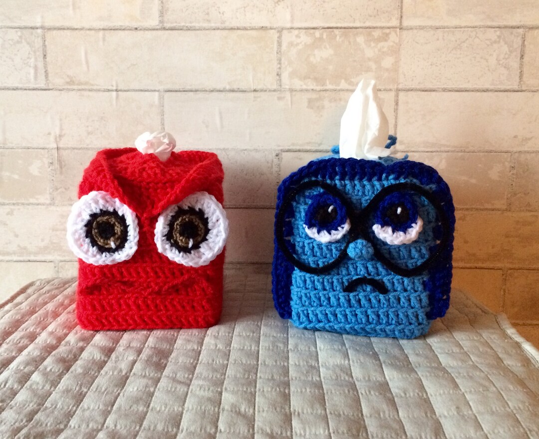 Tissue Box Covers - Mood Characters - Sadness - Anger - Handmade Gifts ...