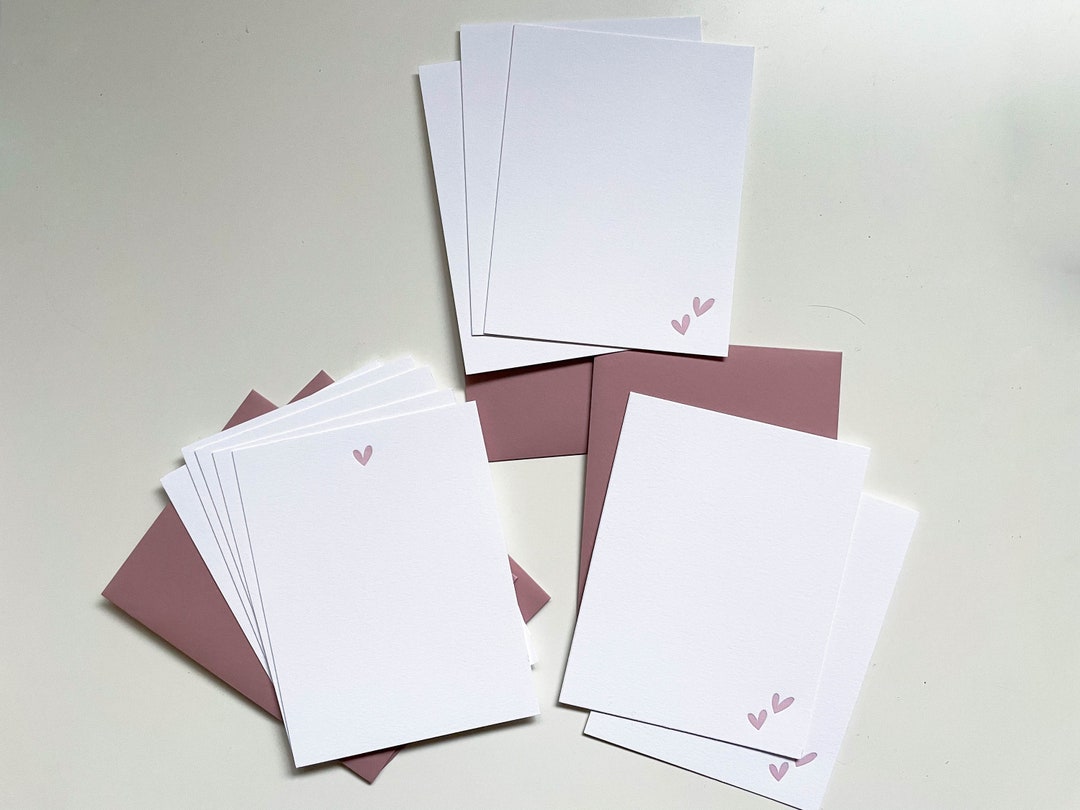 Heart Letterpress Notecards Set of 10 | 5 of Each Design | Cute Heart ...
