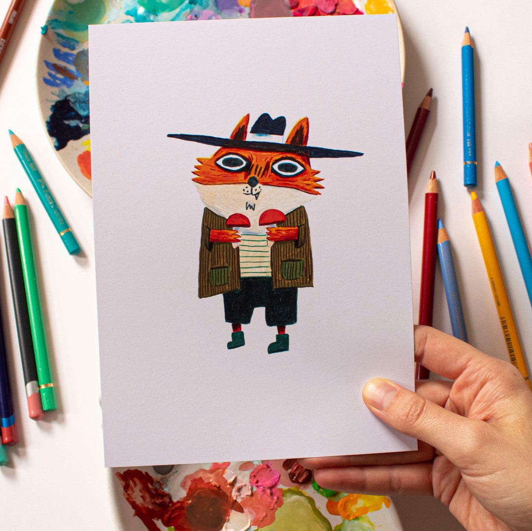 Fox Forager A5 Art Print - Etsy