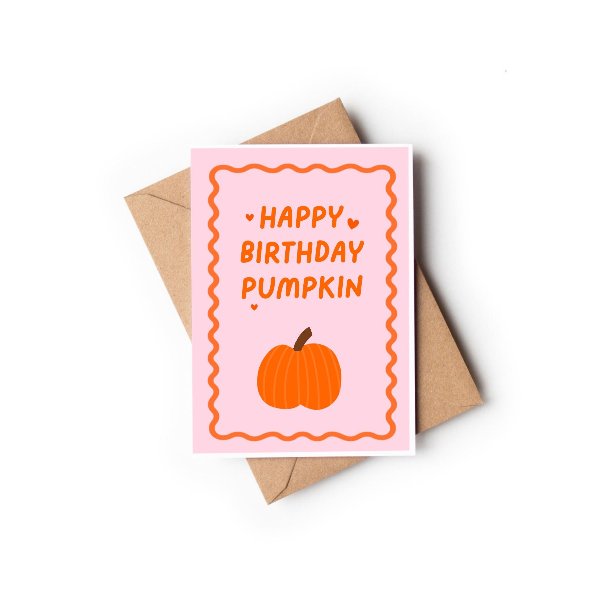 Happy Birthday Pumpkin Card | Fall Birthday Card, BFF Birthday Card ...