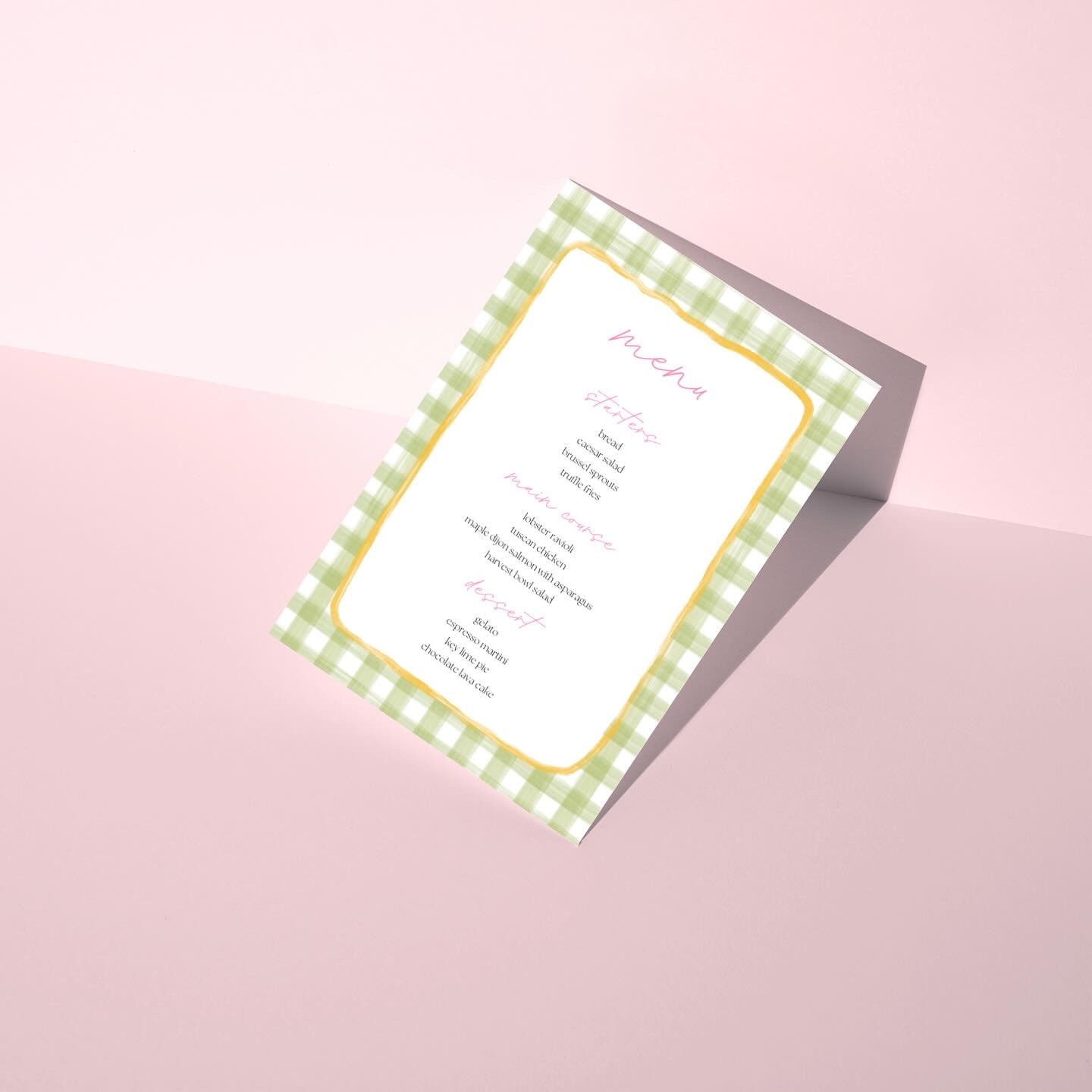 Spring/summer Menu Template Digital Download (customizable) - Etsy