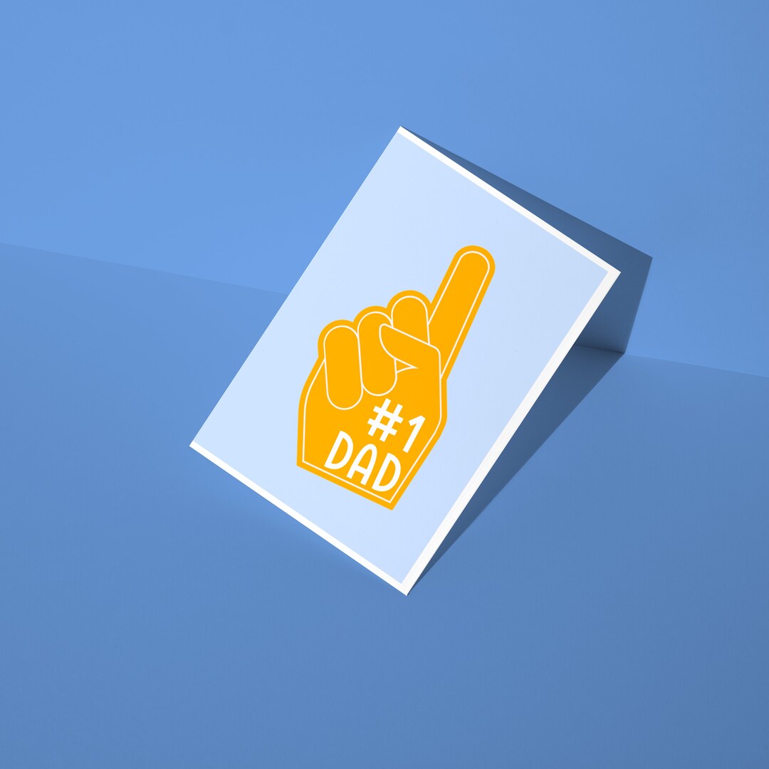 Number 1 Dad Best Dad Ever Foam Finger Card Father Son Card World's ...