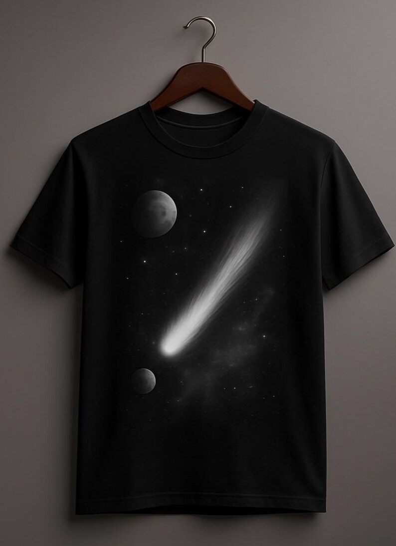 Comet in Night Sky Digital Art: Modern Cosmic Illustration (PNG ...