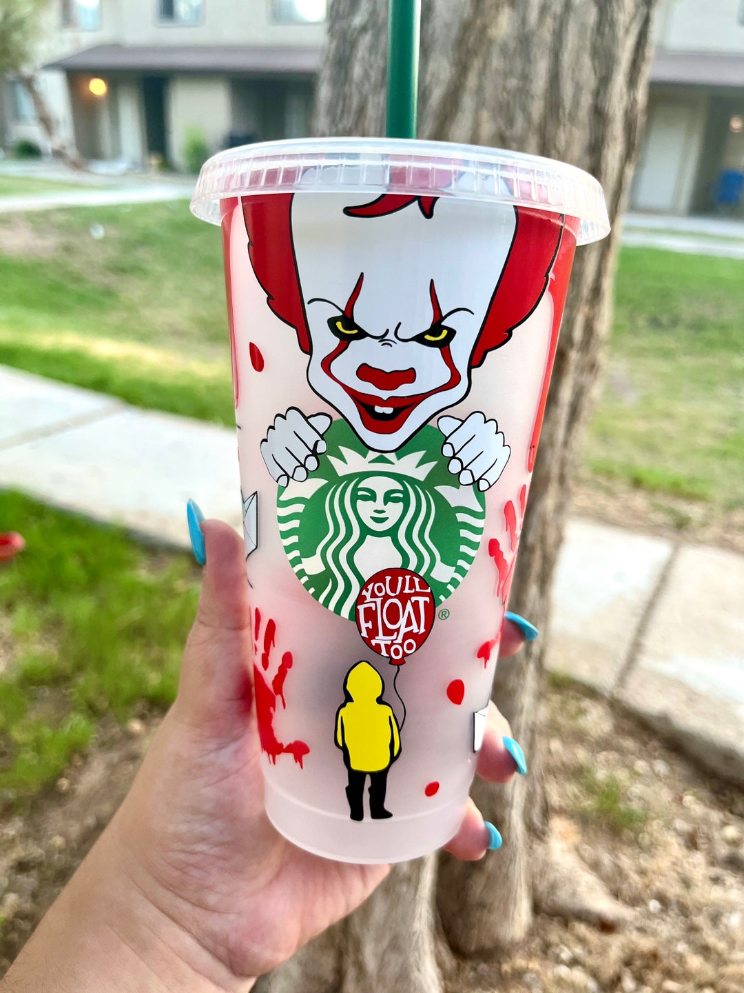 Pennywise Inspired Starbucks Cup// IT Cup// Horror Movie Coffee Cup ...