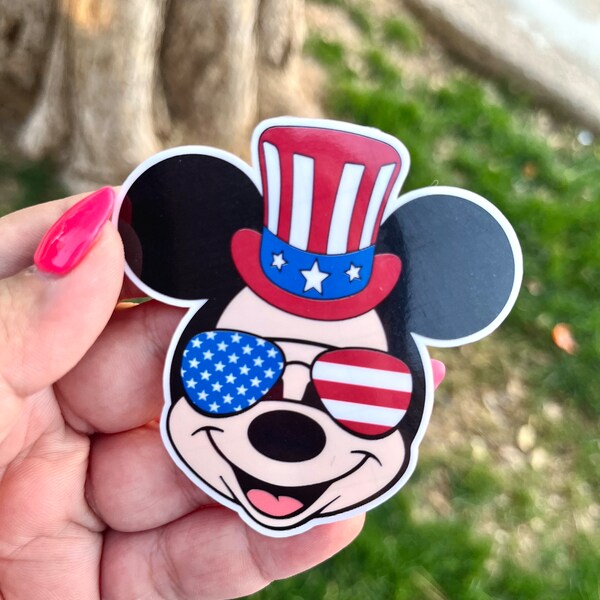 Patriotic Mickey Mouse Sticker - Etsy