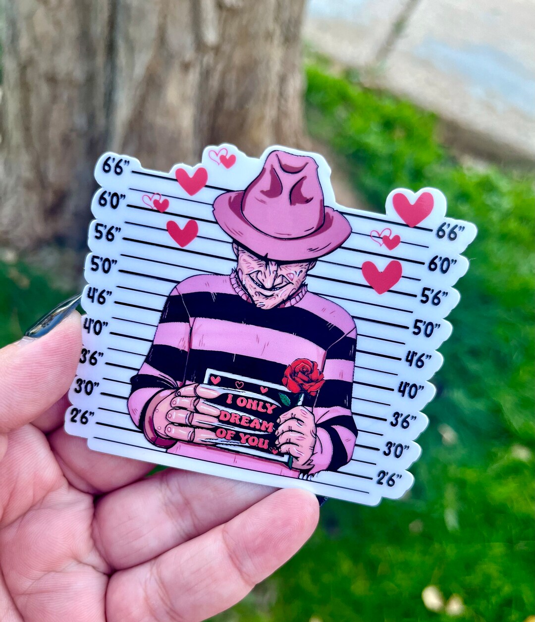 Freddy Krueger Inspired Sticker// Horror Valentines Day Stickers ...
