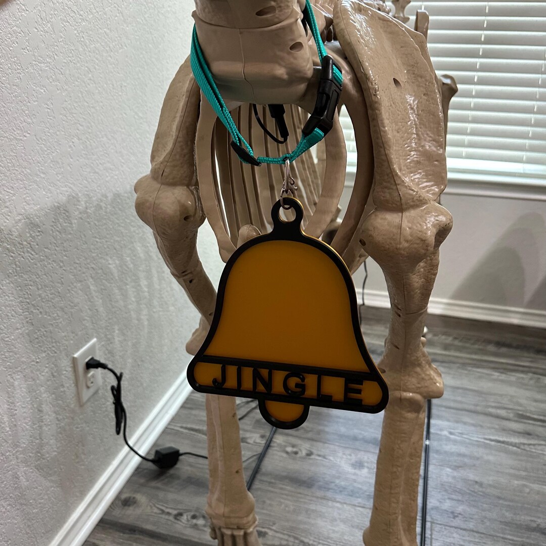 3D Printed Custom Bell Name Tag for 7ft Skelly Dog - Etsy
