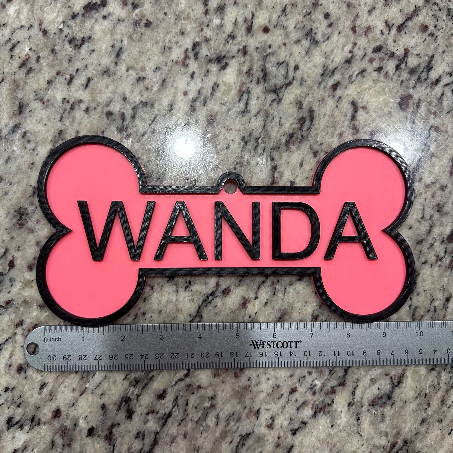 3D Printed Custom Dog Bone Name Tag for 7ft Skelly Dog Pink/black - Etsy