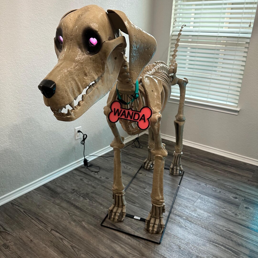 3D Printed Custom Dog Bone Name Tag for 7ft Skelly Dog Pink/black - Etsy