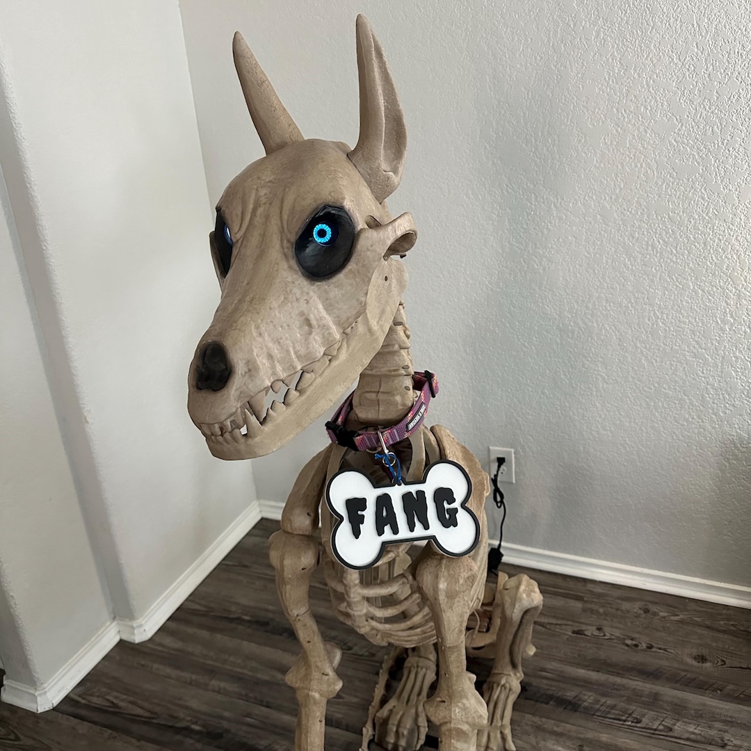 3D Printed Custom Large Dog Bone Name Tag for 5ft Skelly Dog Multiple ...