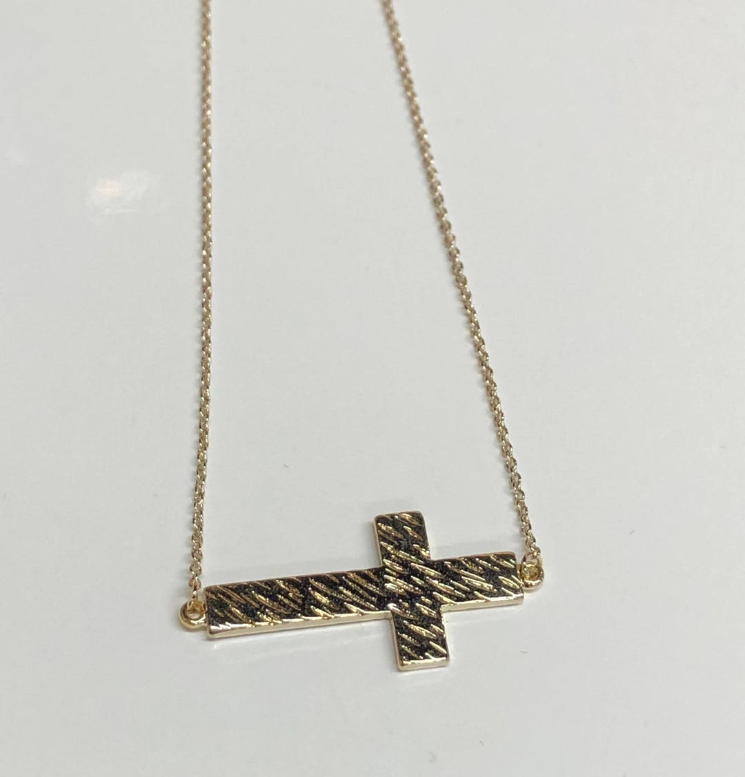 Large Gold Cross Necklace - Etsy