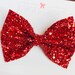 Red Glitter Bow Red Sparkle Bow Christmas Baby Bow Glitter | Etsy