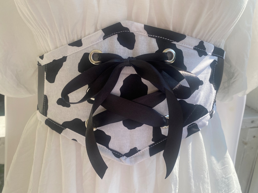 Cow Print Corset Belt - Etsy