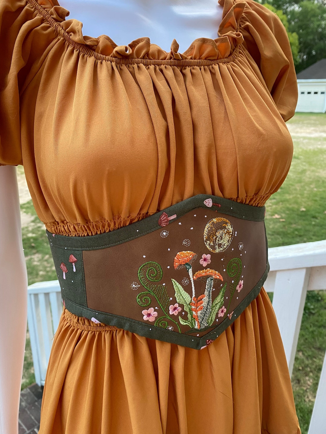 Cottagecore Mushroom Corset Belt - Etsy