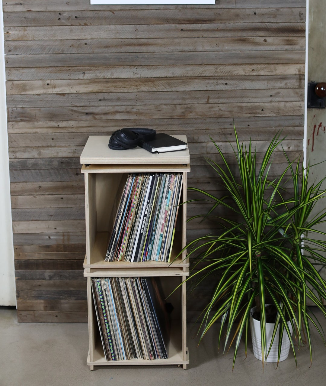 Modular Record Storage Console Set of 2 With Topper - Etsy