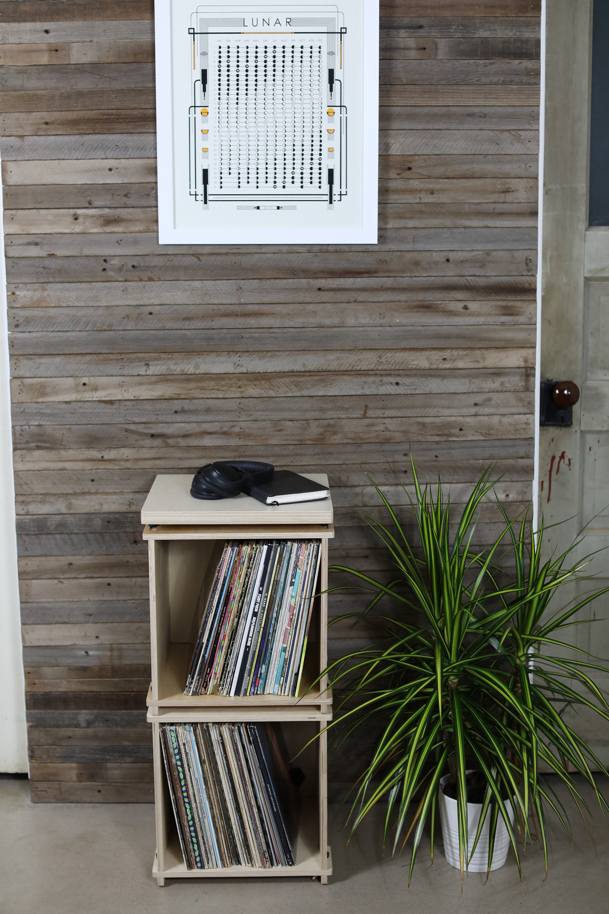 Modular Record Storage Console // Set of 2 with top // JR. DLX | Etsy