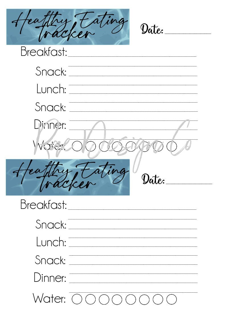 Daily Food Tracker PRINTABLE - Etsy