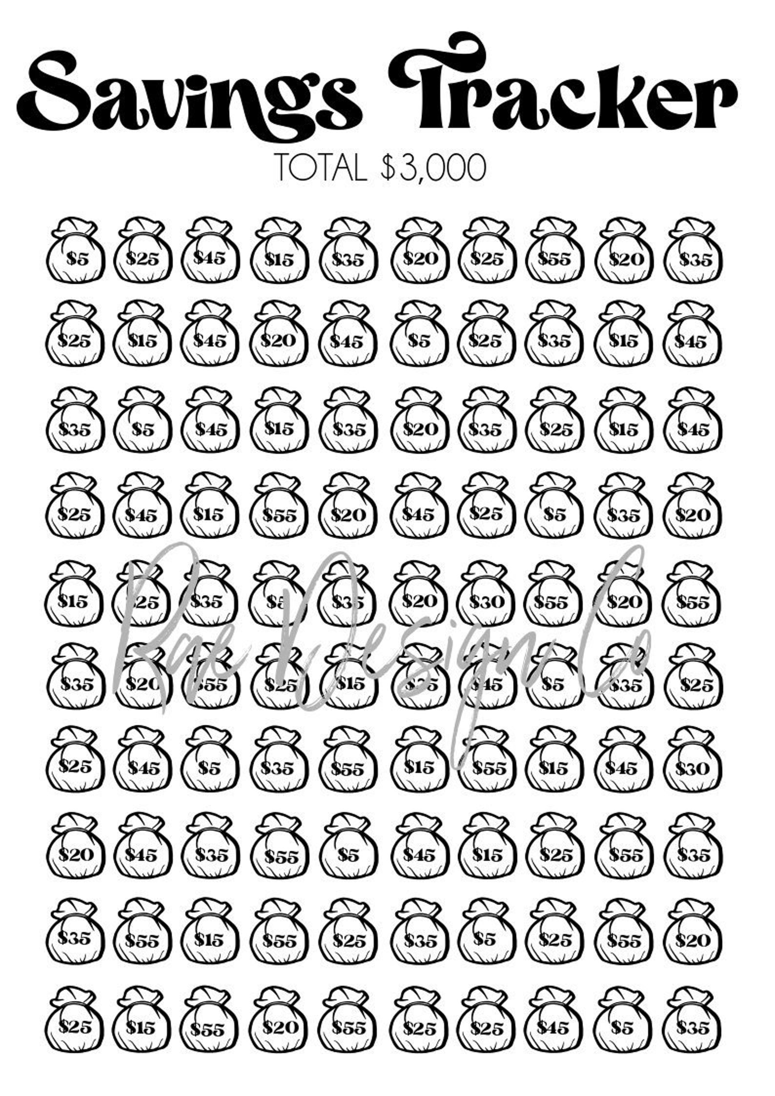 Money Savings Tracker PRINTABLE - Etsy