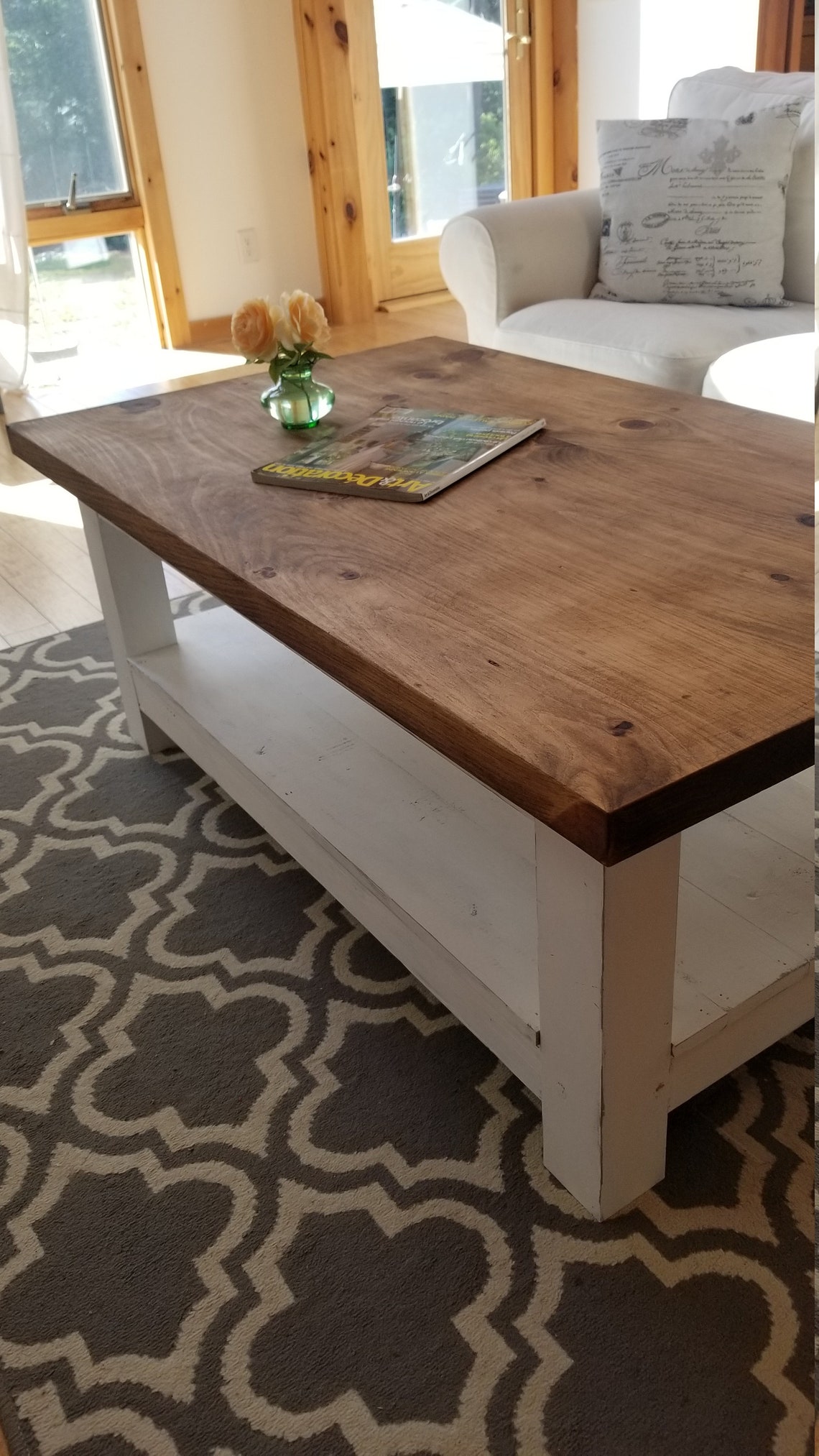 Handmade Rustic Coffee Table Solid White Oak Product Details - Etsy